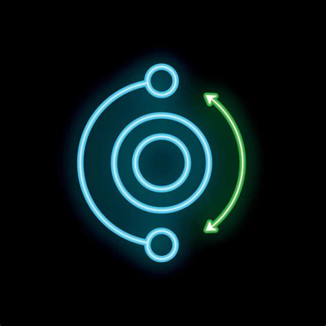 Neon Glowing Circular Flowchart With Arrows On Black Background 52888063 Vector Art At Vecteezy