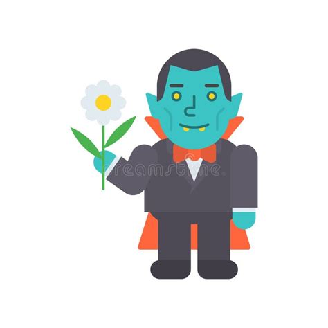 Vampire Holding Flower And Smiling Stock Vector Illustration Of Symbol Cute 291477211