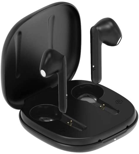 Earbuds Wireless Black Ultra Thin Touch Control