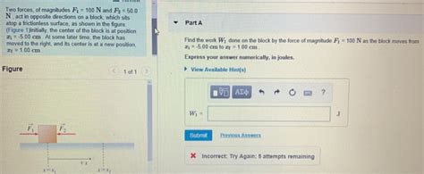 Solved Two Forces Of Magnitudes F 100 N And F 50 0 N Act
