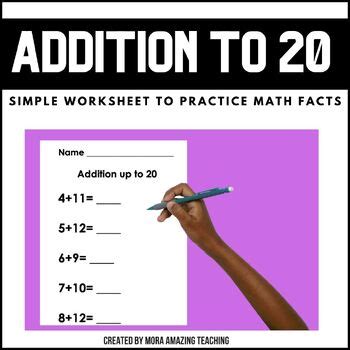 Addition Up To By Mora Amazing Teaching TPT