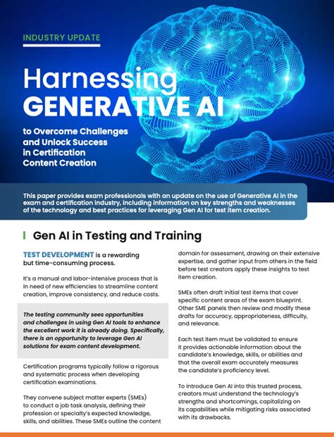 Harnessing Generative Ai To Overcome Challenges And Unlock Success In Certification Content