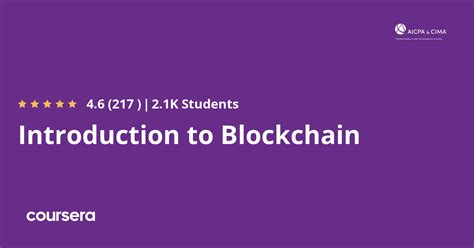 Introduction To Blockchain Specialization [3 Courses] Aicpa Coursera