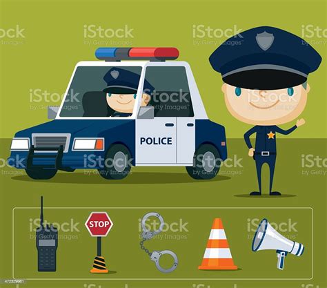 경찰 또는 법 집행 컬레션 Friendly Match에 대한 스톡 벡터 아트 및 기타 이미지 Friendly Match 경찰관 명랑한 Istock
