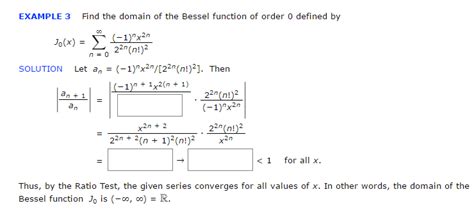 solved find the domain of the bessel function of order 0