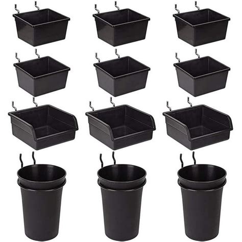 Pegboard Bins Peg Board Cups With Hooks And Loops 12 Pack System Kit