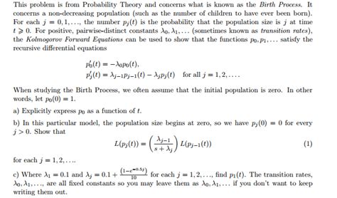 Solved This Problem Is From Probability Theory And Concerns Chegg Com