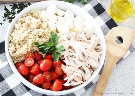 Quinoa Caprese Salad Recipe W Chicken Somewhat Simple