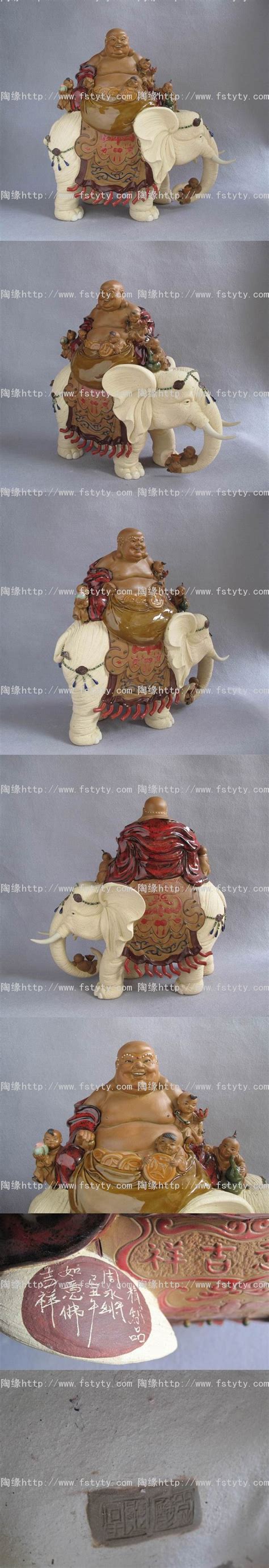 石湾公仔，精品《如意吉祥佛》，广东省陶瓷艺术大师 周永锵创作 网上商城 佛山陶缘 专业石湾公仔 柴烧陶艺网站