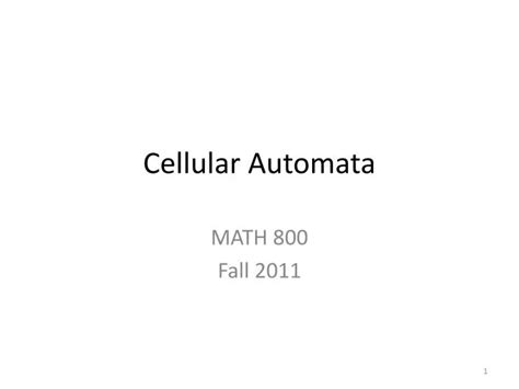 PPT Cellular Automata PowerPoint Presentation Free Download ID 4217426