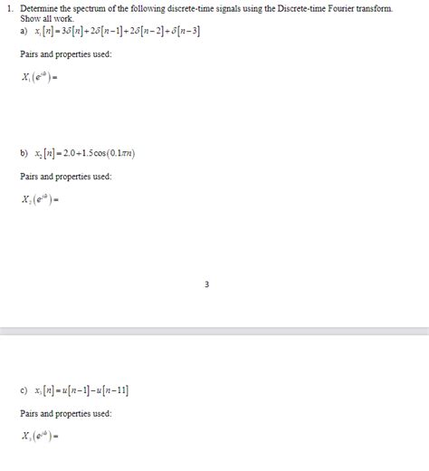 Solved Determine The Spectrum Of The Following Discrete Time