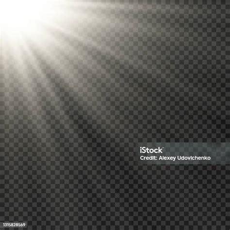 햇빛이나 광 효과의 특별한 디자인 태양 또는 스포트라이트 광선 밝은 플래시 라이트 Png 장식 요소 격리된 투명 배경 렌즈 플레어에 대한 스톡 벡터 아트 및 기타 이미지