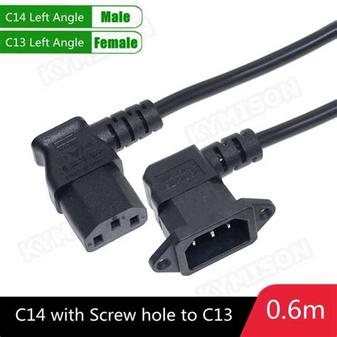 Iec320 C14 With Screw Holes Right Left Angled And C13 Right Left Angled C14 To C13