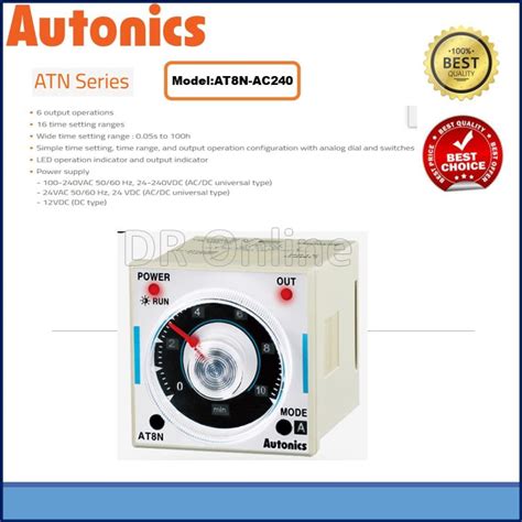 Autonics Multi Analog Timer 005s 100hour 24 240vacdc 8pin Plug