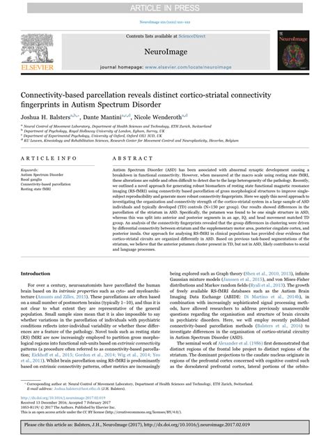 Pdf Connectivity Based Parcellation Reveals Distinct Cortico Striatal