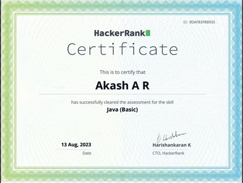 Akash A R On Linkedin Hackerrank Hackerrankcertified Java Javacertification