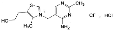 Chemical Structure Of Thiamine Hydrochloride 1 2 Download Scientific Diagram