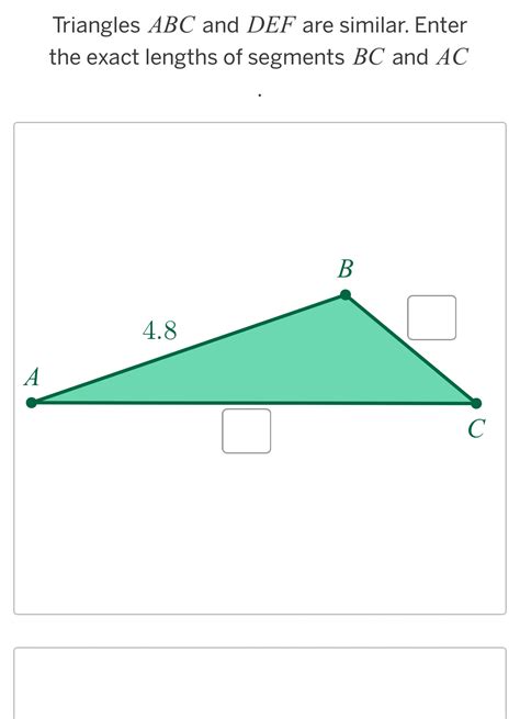 Solved Triangles Abc And Def Are Similar Enter The Exact