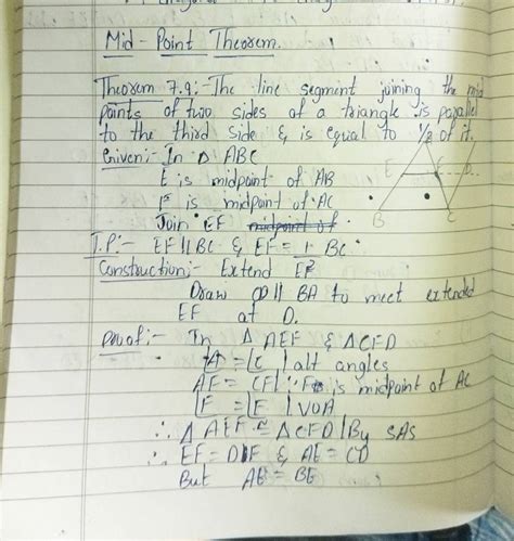 Mid Point Theoremtheosem 79 The Line Segment Juining The Mis Points