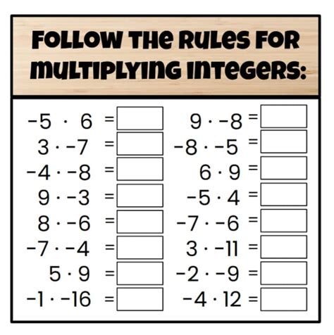 Multiplying Integers With Integer Chips Digital And Printable Tpt