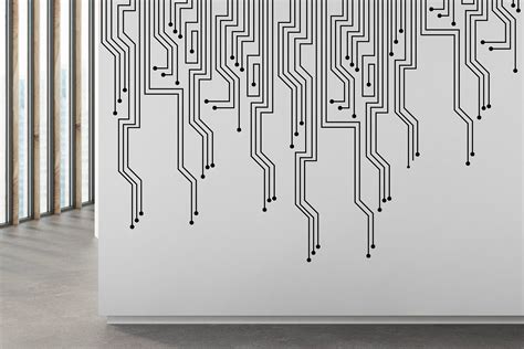 Trinx Circuit Board Binary Code Wall Decal Technology Vinyl Wall Art