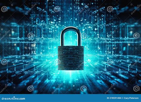 Internet Data Security Padlock Background Lock Digital Binary Code Dungeon Protect Bumped
