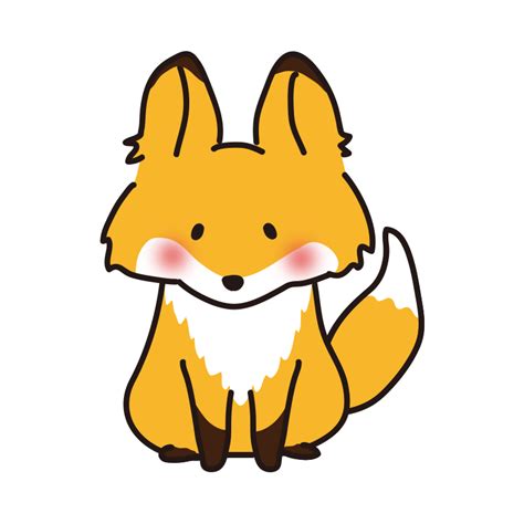 座っているキツネの無料 フリー イラスト かわいい手描きの無料素材てがきっず保育園小学校介護施設にぴったりのフリー素材イラスト