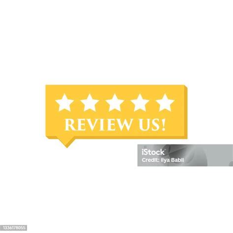 리뷰 스피치 버블 파이브 스타 플랫 디자인 벡터 일러스트레이션 Brand Name Online Messaging Platform에 대한 스톡 벡터 아트 및 기타 이미지