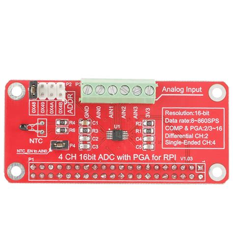1pc 16bit Adc Adc Analog To Digital Converter Module For Raspberry Pi 3
