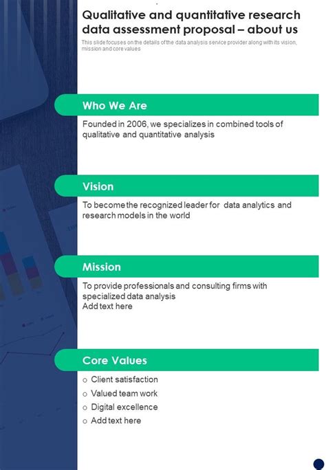 Qualitative And Quantitative Research Data Assessment Proposal About Us One