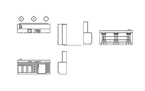 Mini Bar Free Cad Drawings