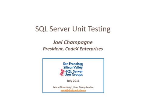 Unit Testing Sql Server Pdf