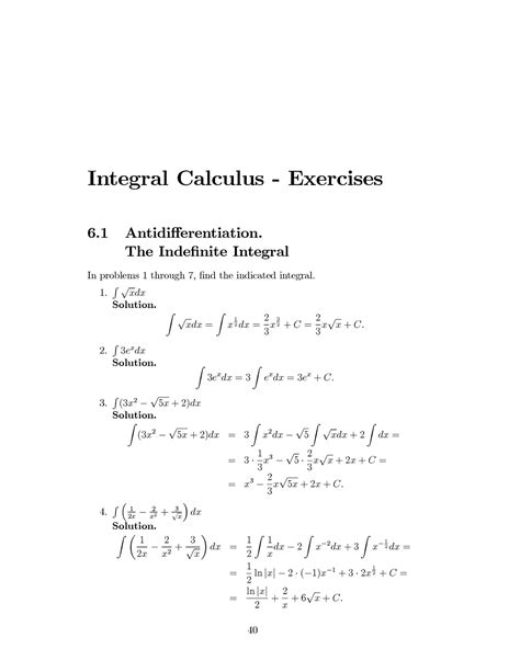 Integral Calculus Exercises Author BUders Compressed Antidifferentiation The