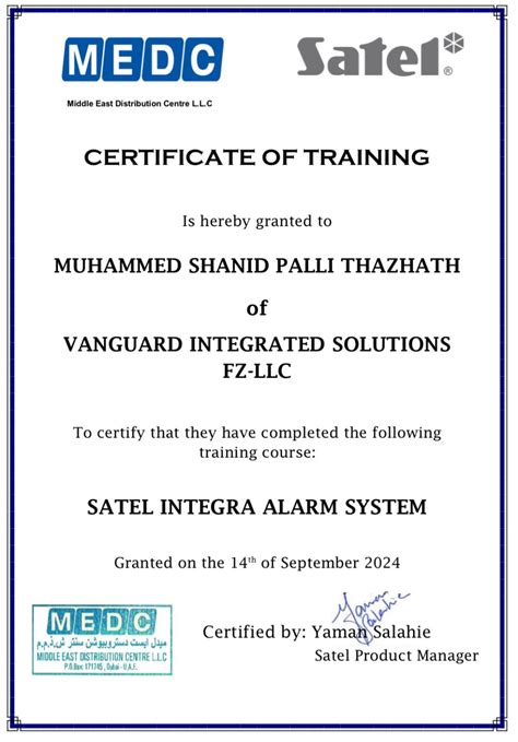 Muhammed Shanid Palli Thazhath On Linkedin Integra Alarm System