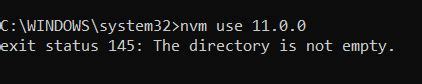 NVM Use Giving An Exit Status Exit Status The Directory Is Not Empty Issue