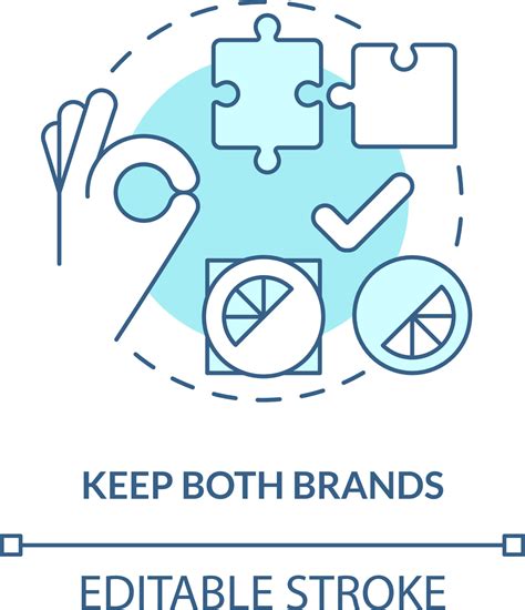 Keep Both Brands Turquoise Concept Icon Identity Retention Brand Consolidation Abstract Idea