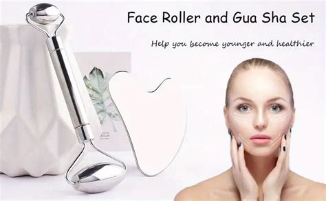 스테인레스 스틸 Gua Sha And 페이스 롤러 눈 목용 금속 페이스 롤러 페이셜 마사지는 노화의 모습을 줄이고 냉각 양면