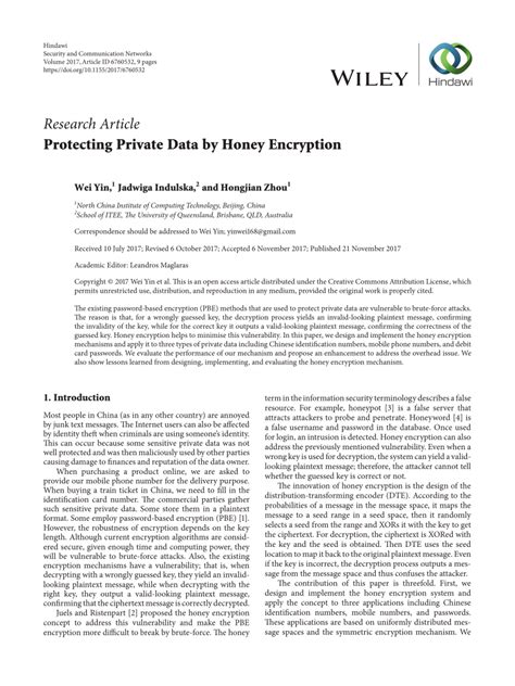 Pdf Protecting Private Data By Honey Encryption