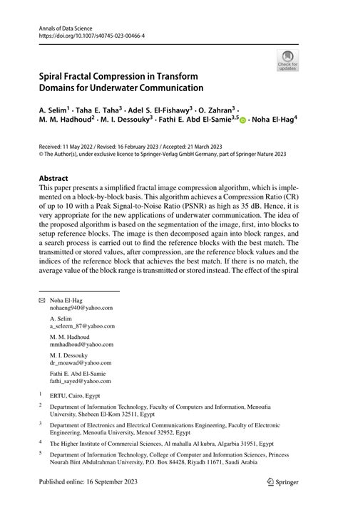 Pdf Spiral Fractal Compression In Transform Domains For Underwater