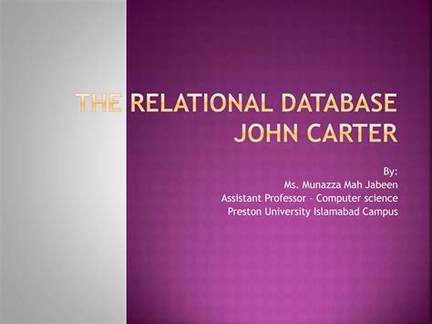 The Relational Database Chapter 1 Ppt
