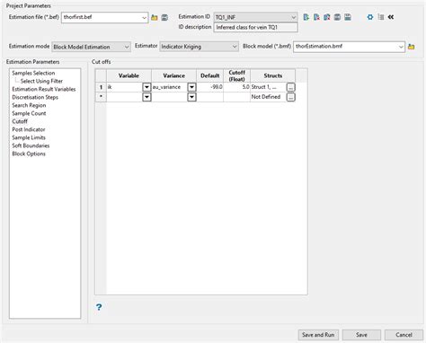 Univariate Estimation Editor