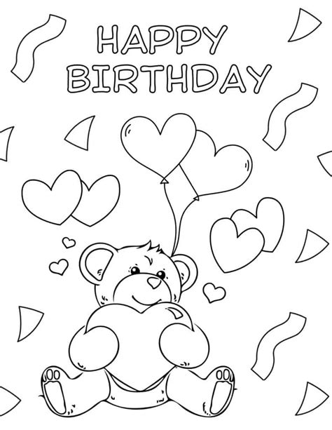 Happy Birthday Coloring Pages Free Happy Birthday Cake Its My