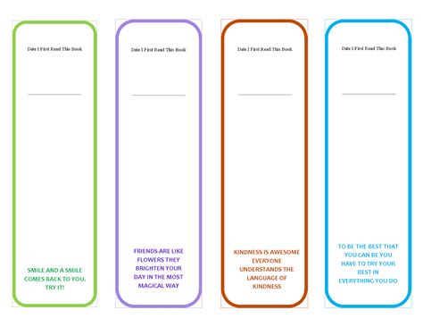 Template Bookmark Word