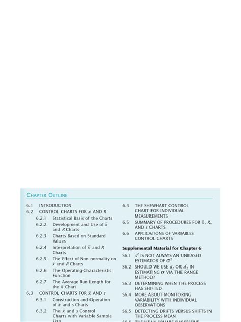 3 Variable Control Charts 1 Pdf Statistics Sampling Statistics