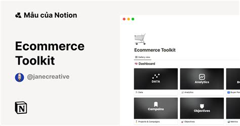 Mẫu Ecommerce Toolkit Thị Trường Notion