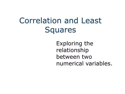 Ppt Correlation And Least Squares Powerpoint Presentation Free
