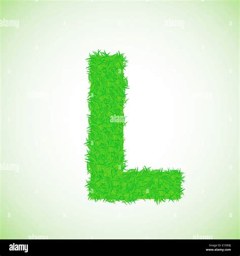 Colorful Illustration With Grass Letter On A Green Background For Your