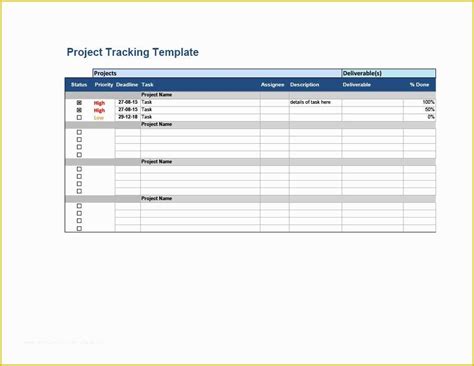 Free Project Tracking Template Of 50 Free Multiple Project Tracking Templates Excel Word