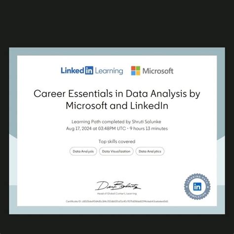 Completed Data Analysis Course By Microsoft And Linkedin Shruti Salunke Posted On The Topic