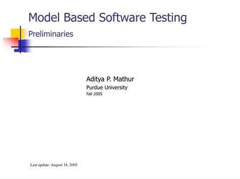Ppt Model Based Software Testing Preliminaries Powerpoint